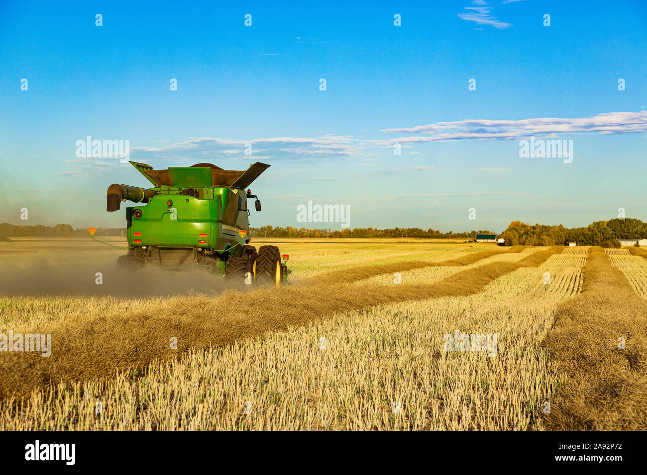 Driving Combine Harvester During Harvest High Resolution Stock ...