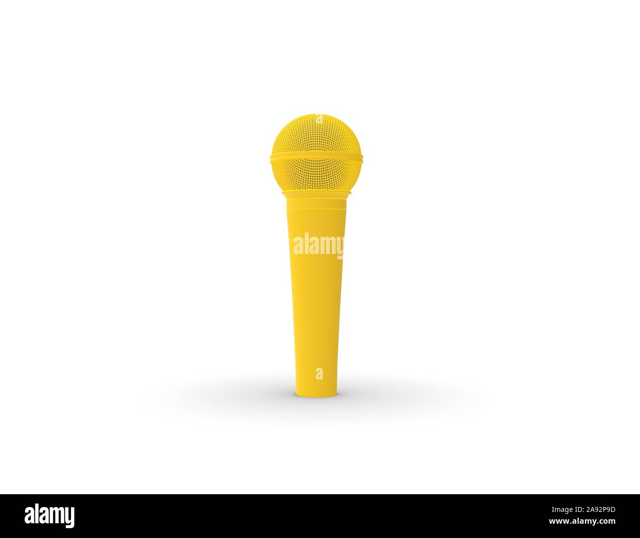 Yellow Color Microphone 3D Rendering Stock Photo - Alamy
