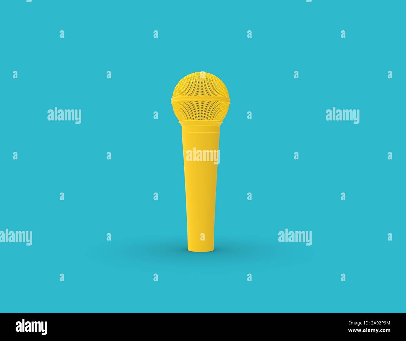 Yellow Color Microphone 3D Rendering Stock Photo - Alamy
