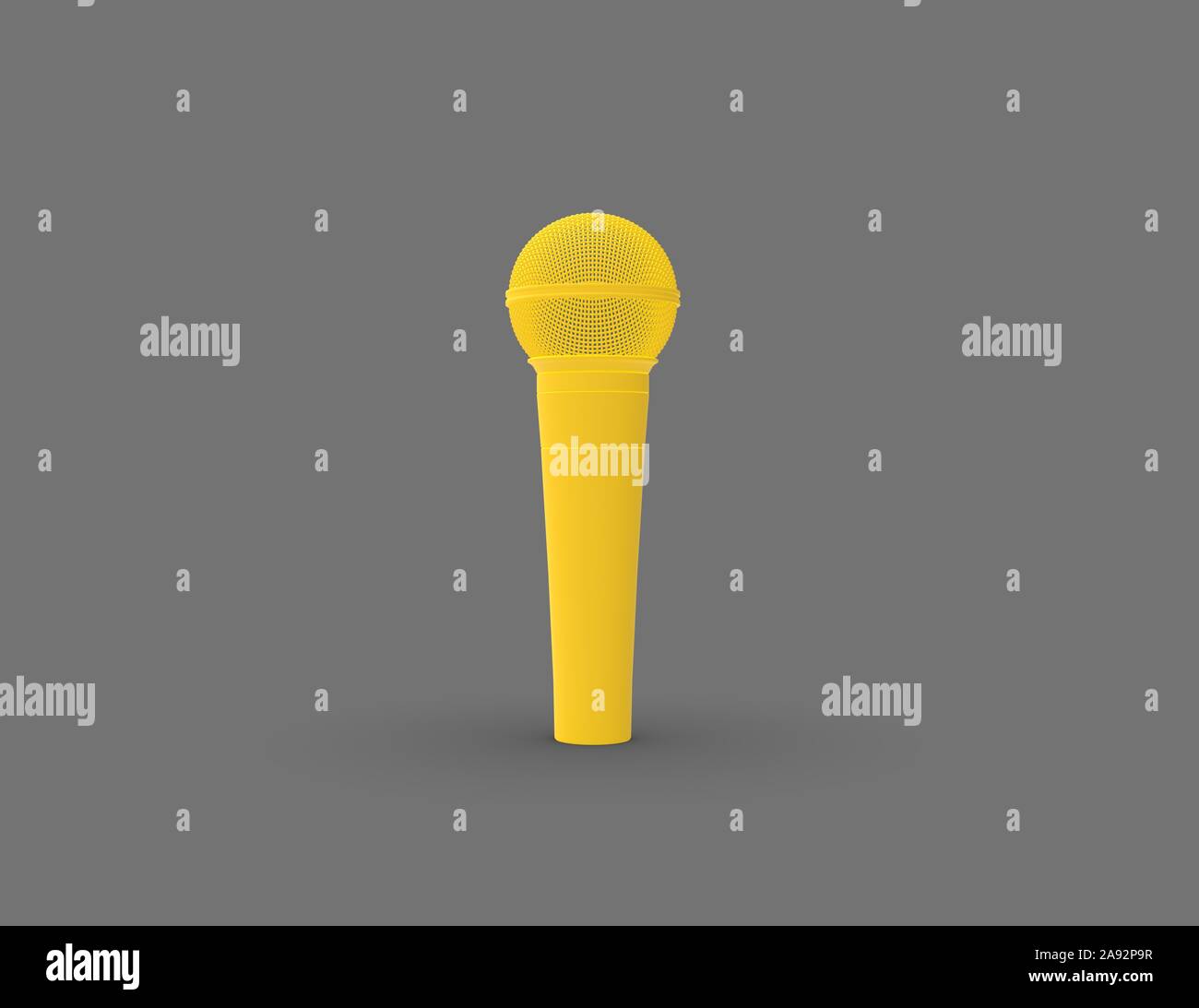 Yellow Color Microphone 3D Rendering Stock Photo - Alamy