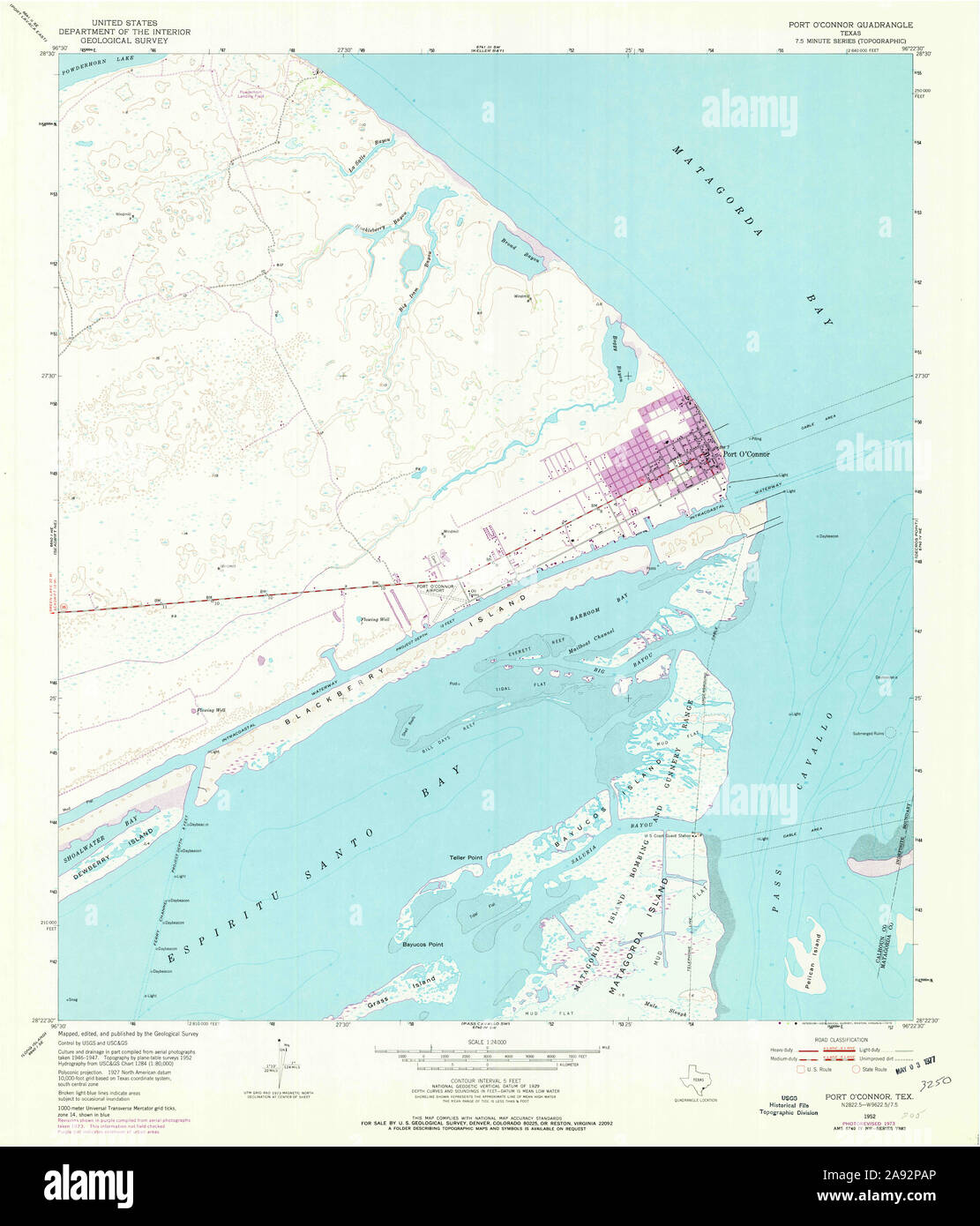 Map of port oconnor texas hi-res stock photography and images - Alamy