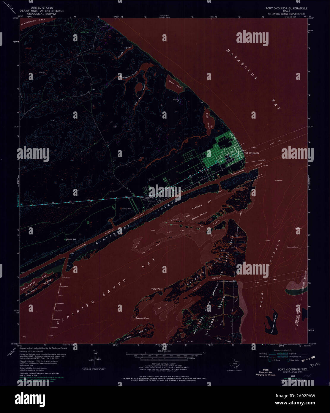 Map of port oconnor texas hi-res stock photography and images - Alamy