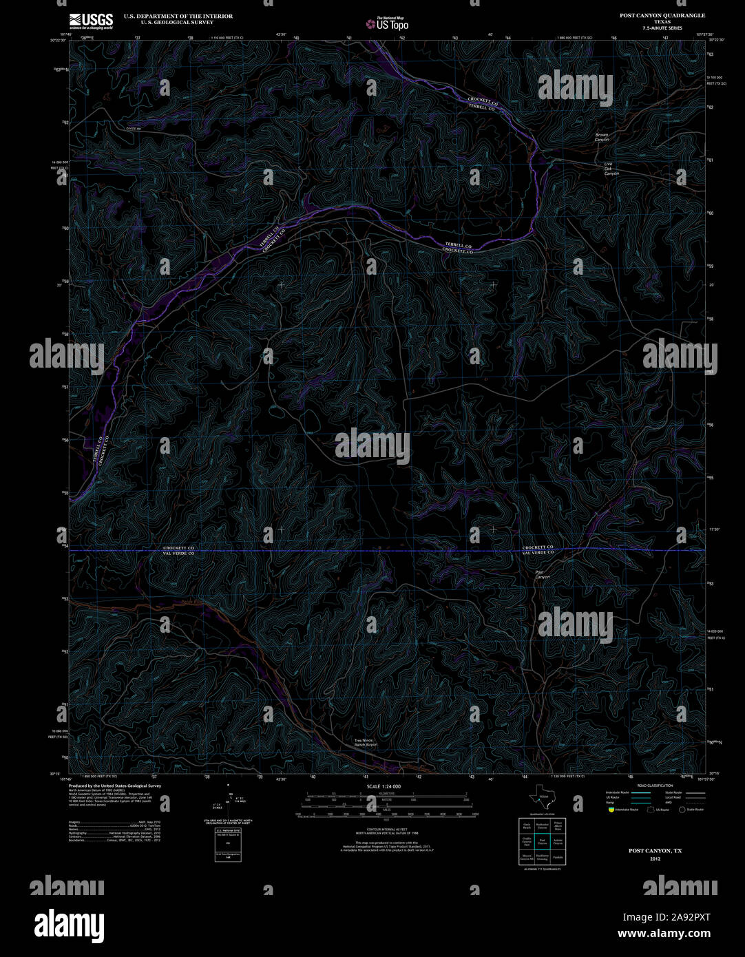 Map of post texas hi-res stock photography and images - Alamy