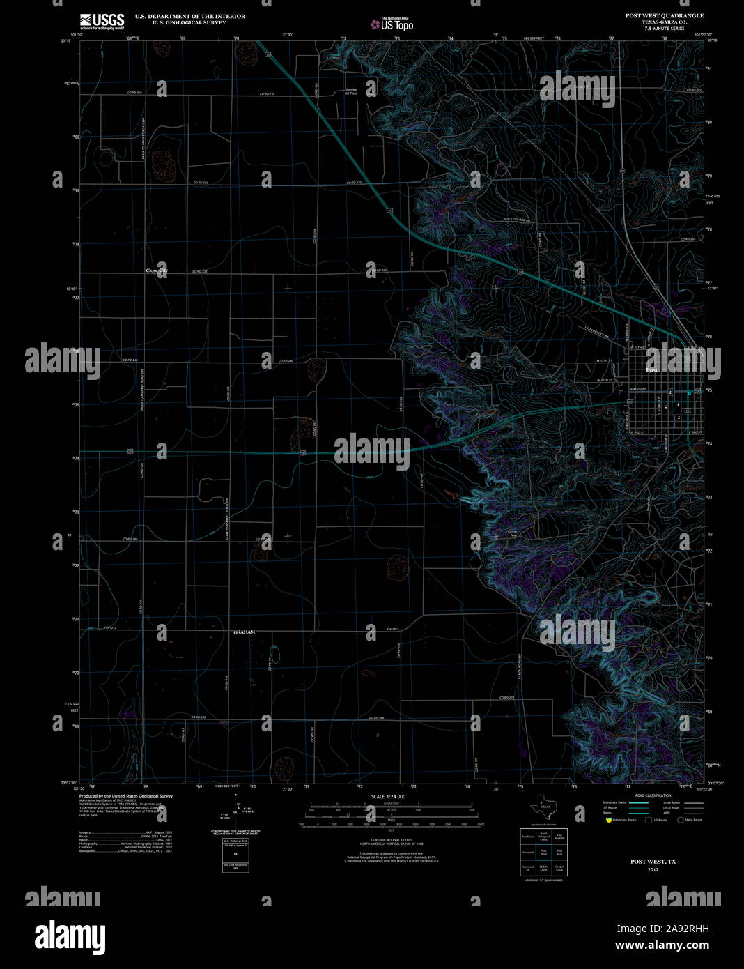 Map of post texas hi-res stock photography and images - Alamy