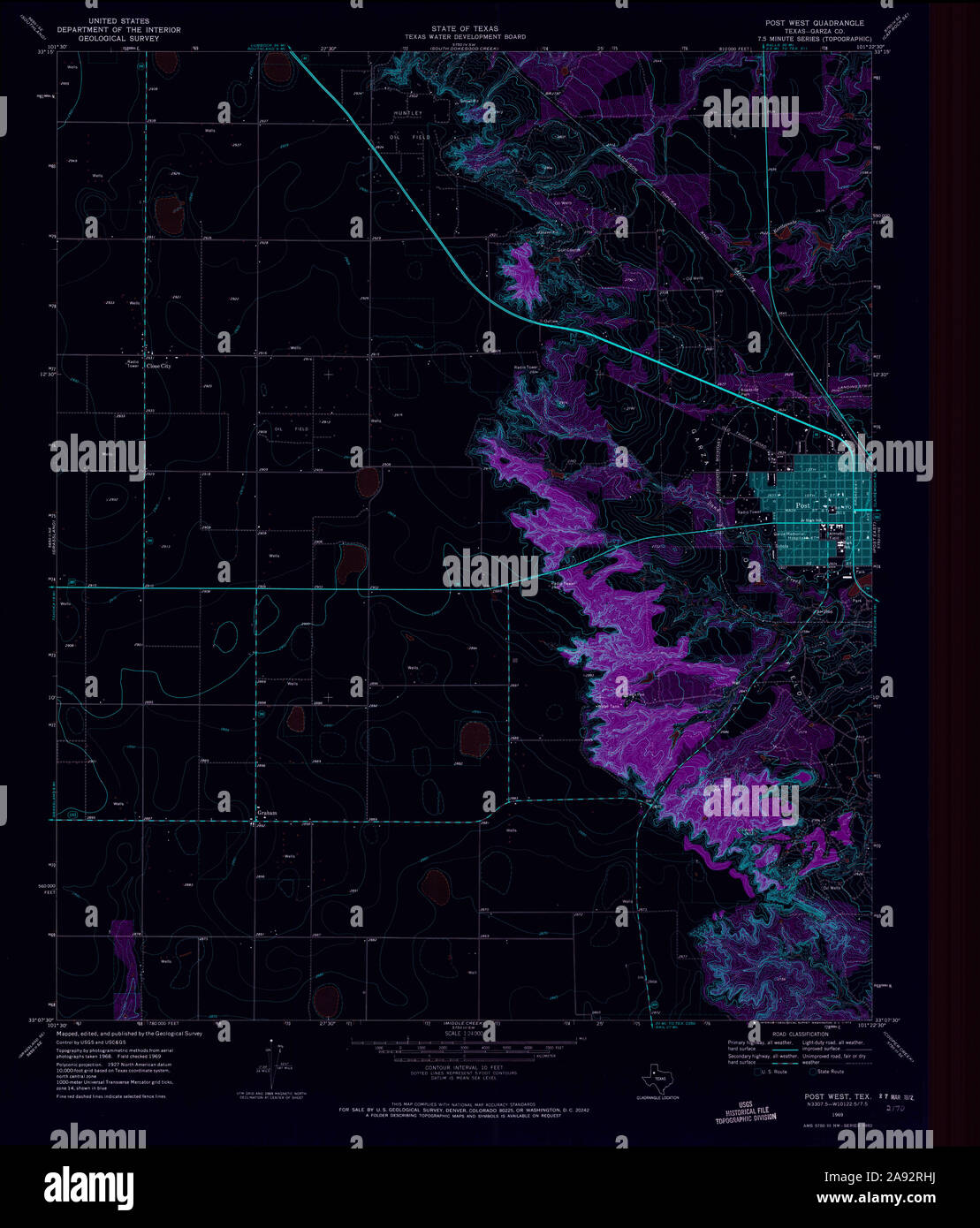 Map of post texas hi-res stock photography and images - Alamy