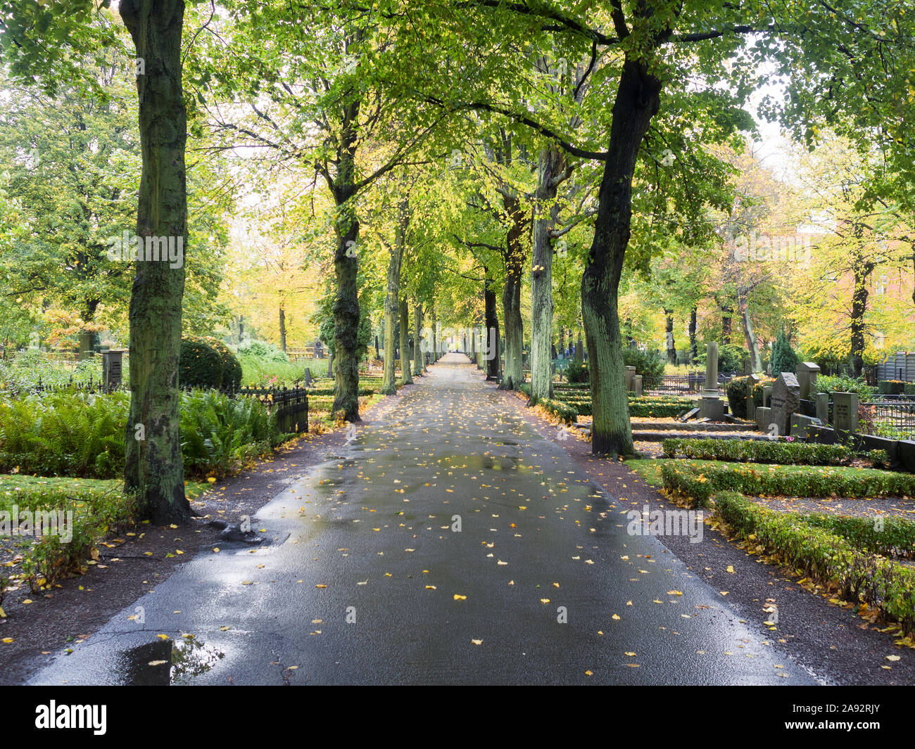 Footpath through cemetery Stock Photo - Alamy