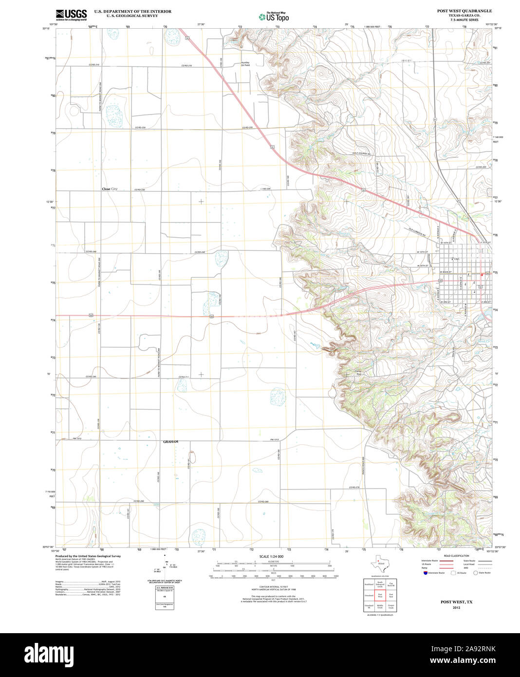 Map of post texas hi-res stock photography and images - Alamy