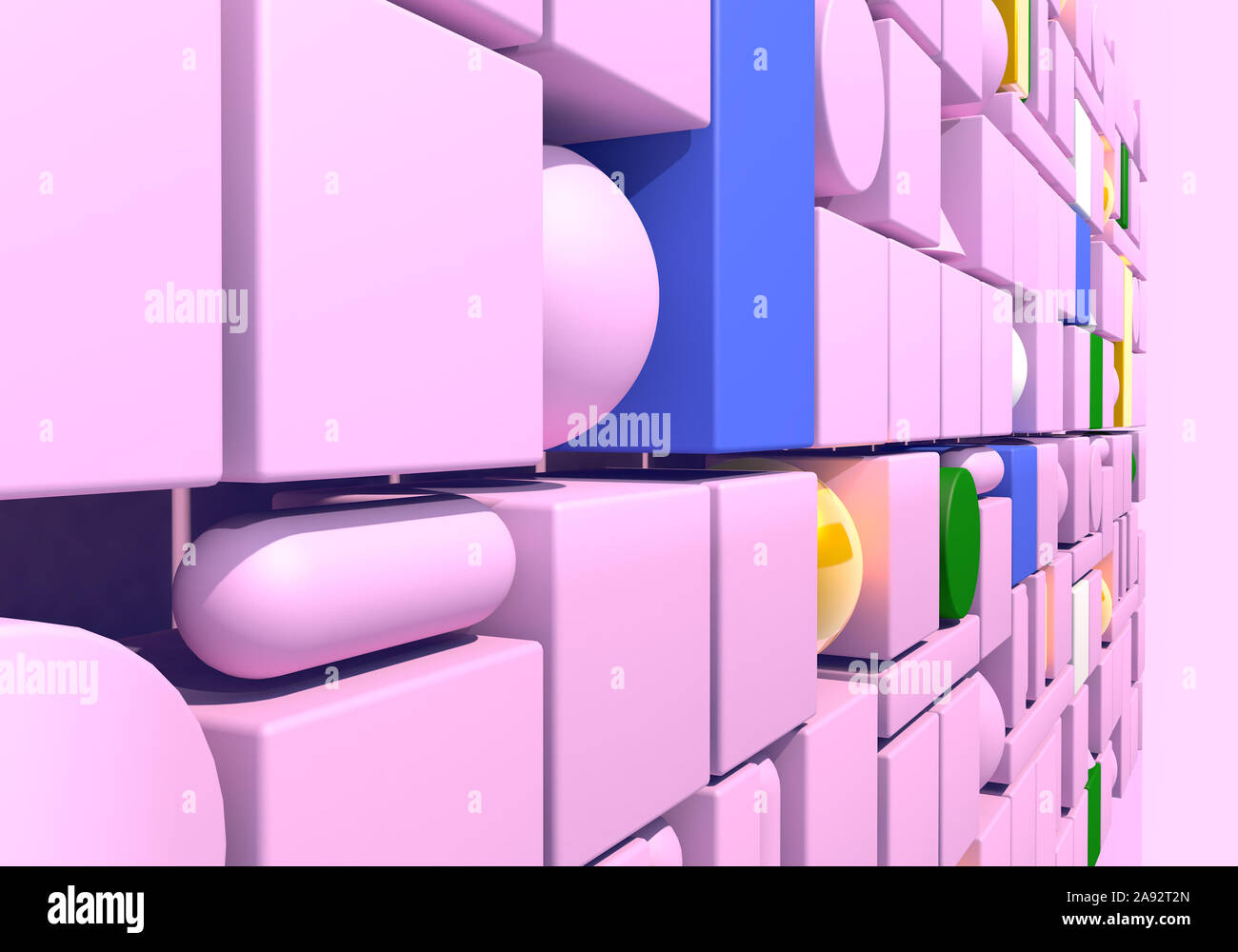 Abstract background with wall of multiple 3d shapes Stock Photo - Alamy