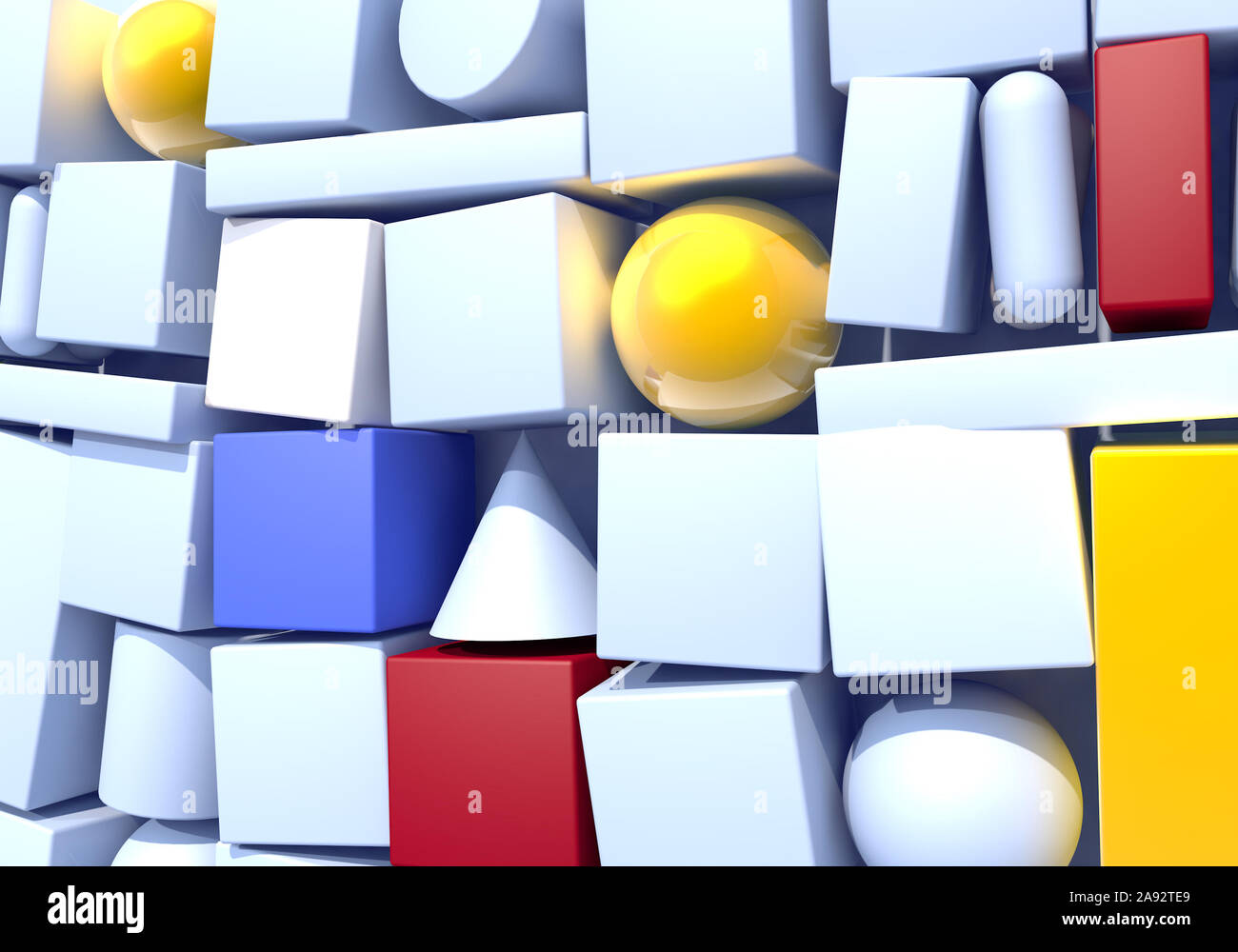 Abstract background with wall of multiple 3d shapes Stock Photo - Alamy