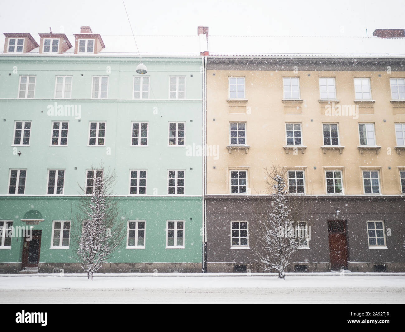 City buildings at winter Stock Photo - Alamy