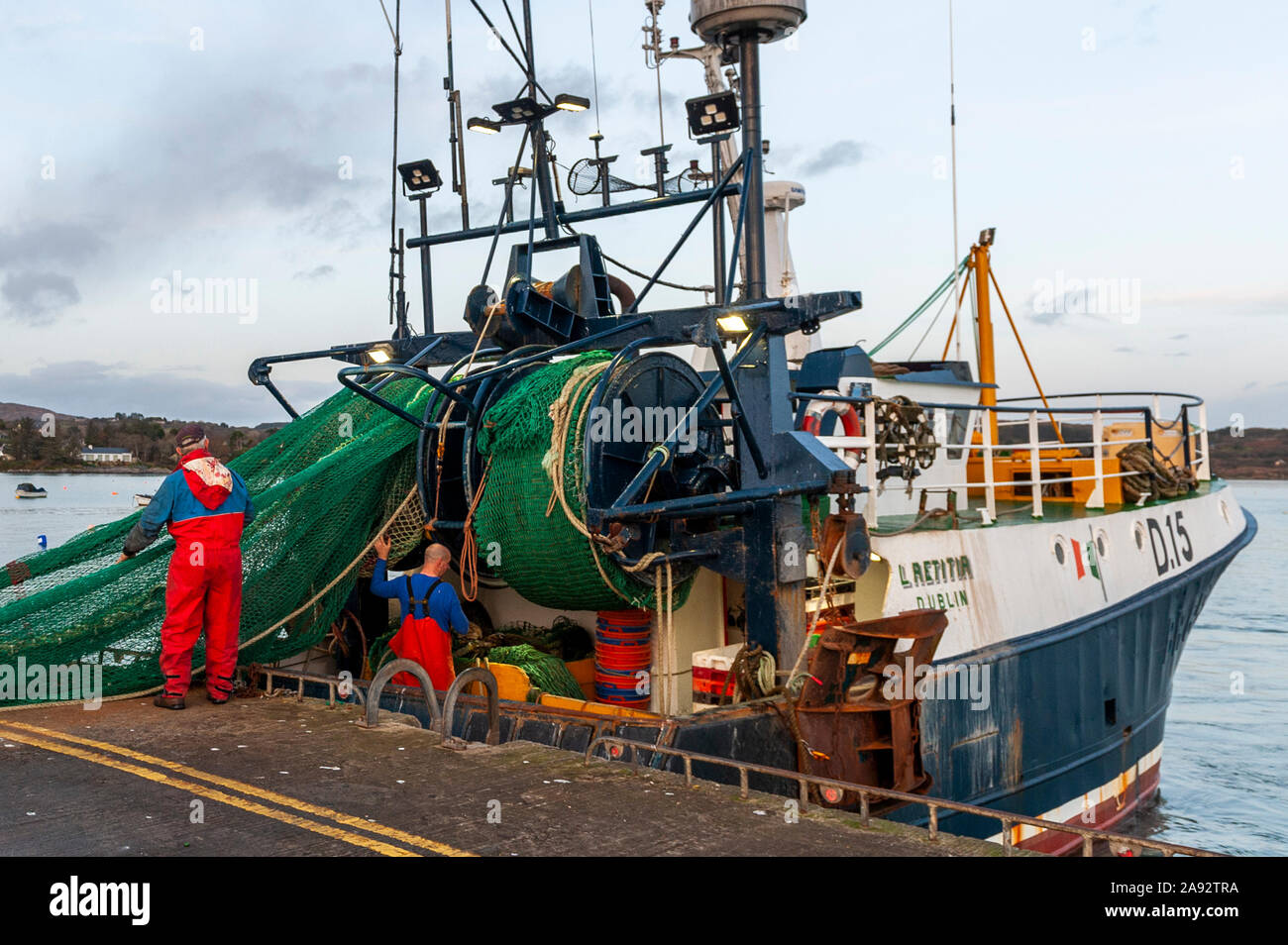 Schull, West Cork, Ireland. 12th Oct, 2019. Skipper of fishing trawler ...