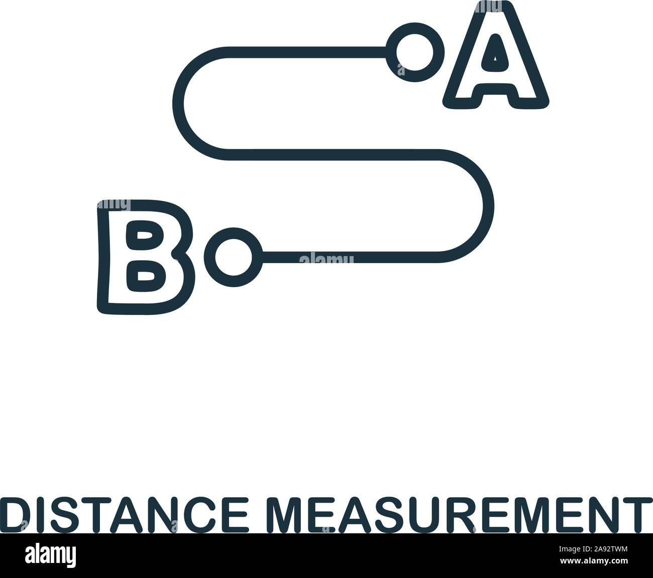 Distance Measurement icon outline style. Thin line creative Distance ...