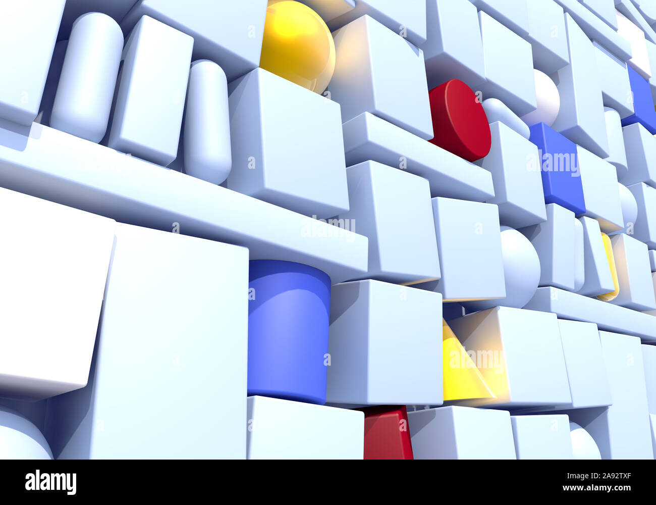Abstract background with wall of multiple 3d shapes Stock Photo - Alamy