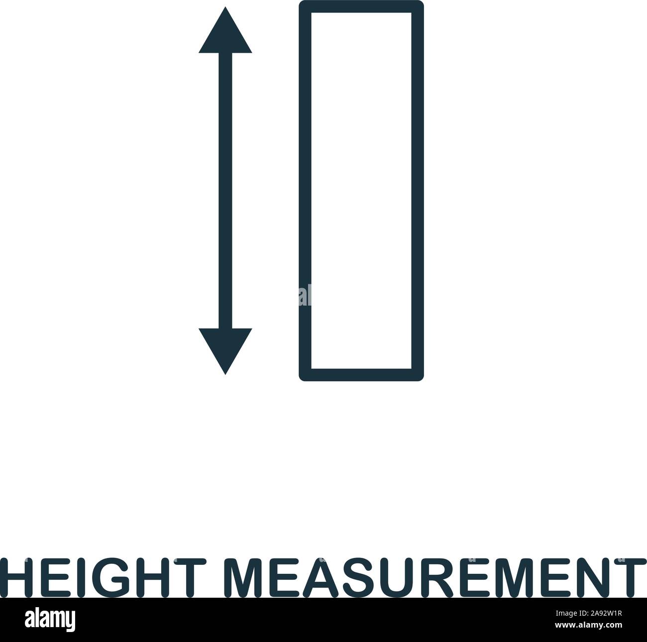 Height Measurement icon outline style. Thin line creative Height ...