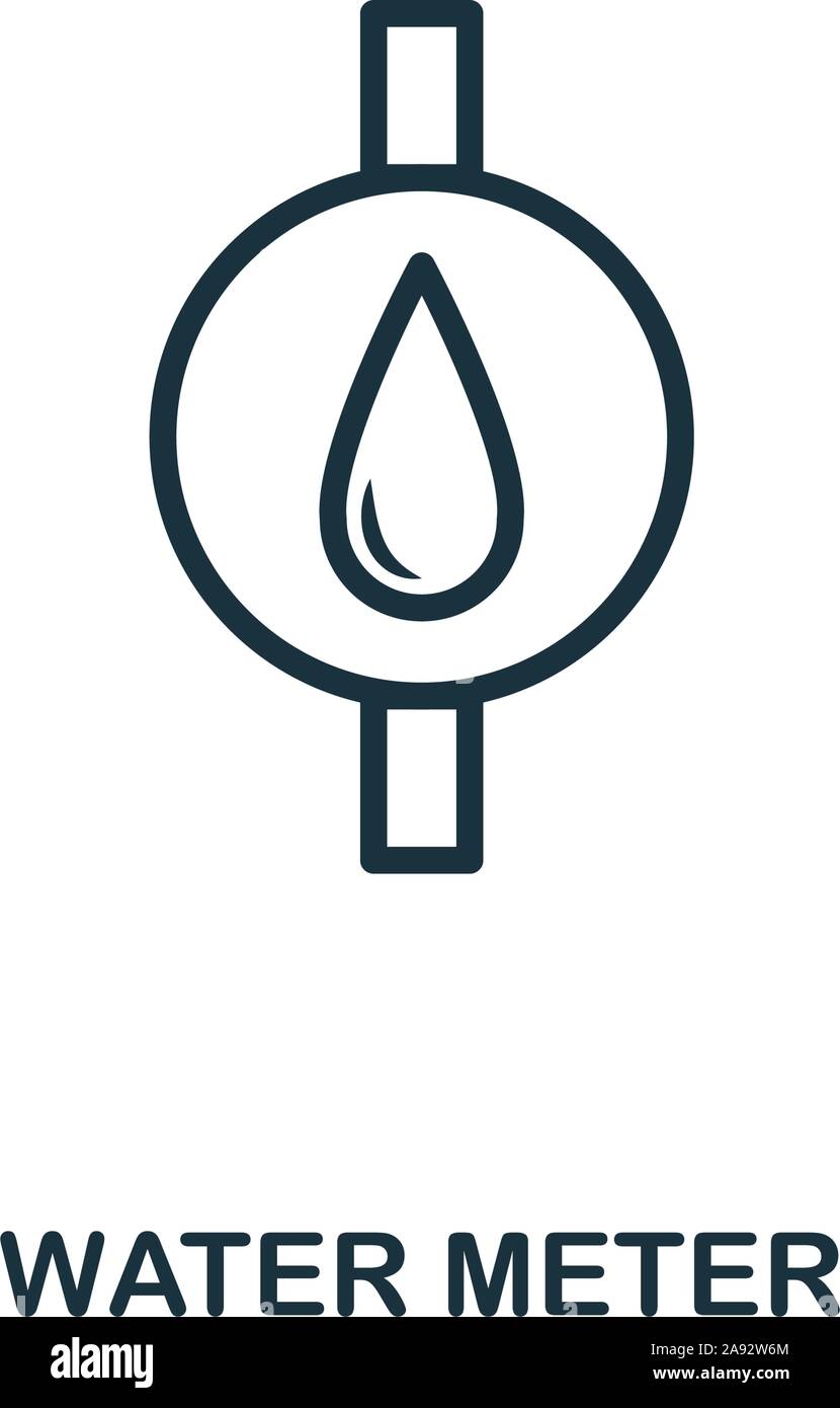 Water Meter icon outline style. Thin line creative Water Meter icon for ...