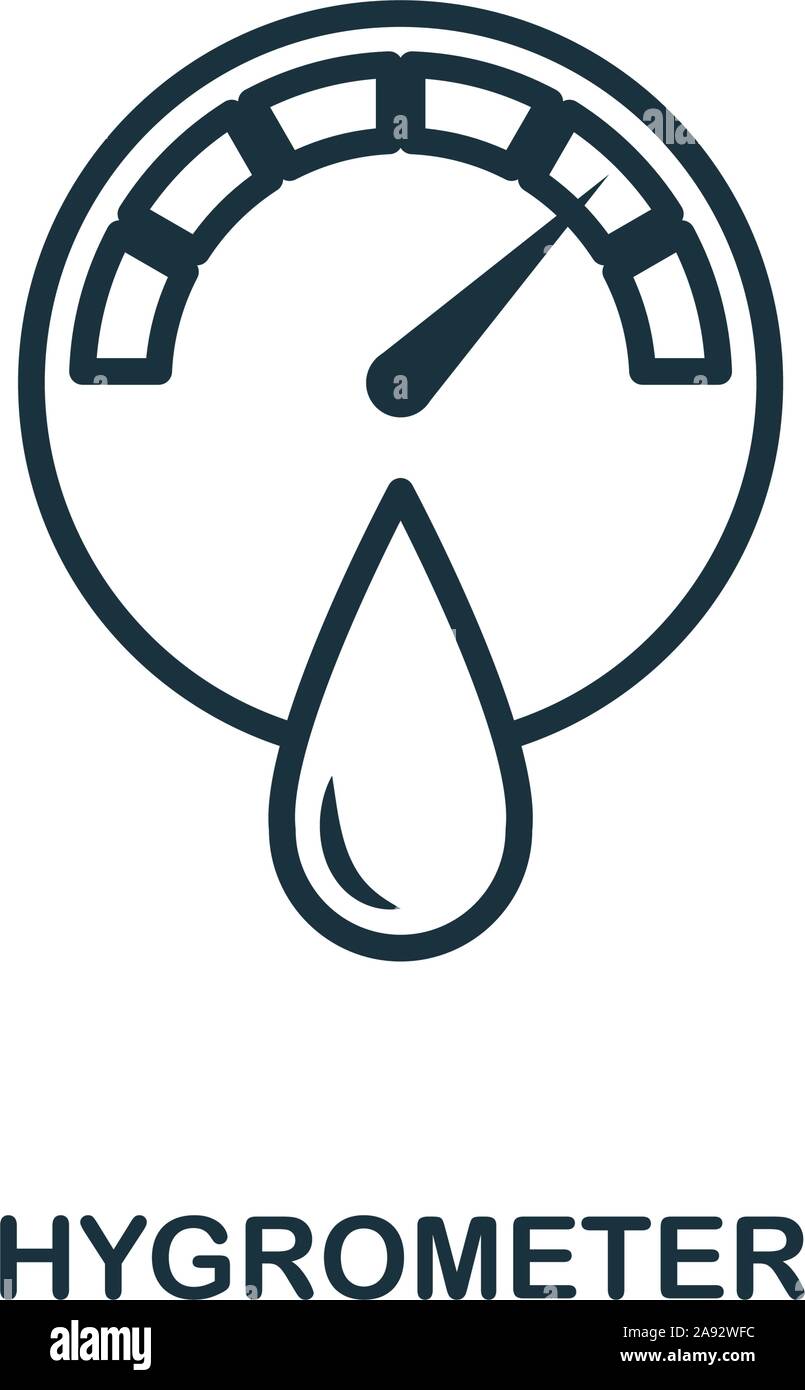 Hygrometer icon outline style. Thin line creative Hygrometer icon for ...