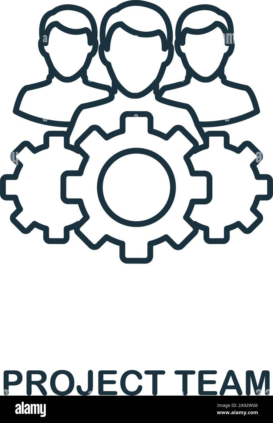 Project Team icon outline style. Thin line creative Project Team icon ...