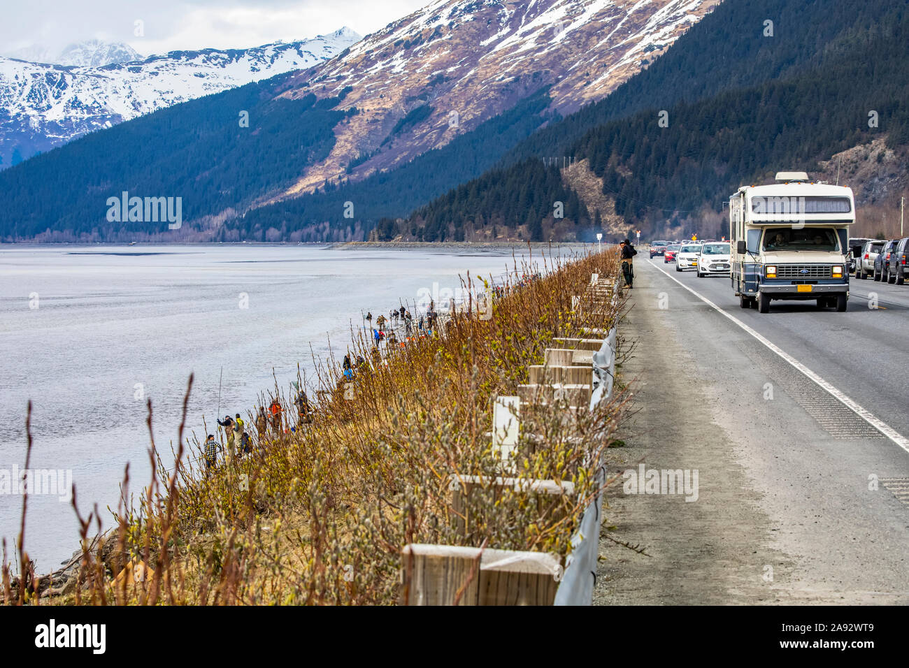People dipping for Hooligan in Turnagain Arm right next to the Seward ...