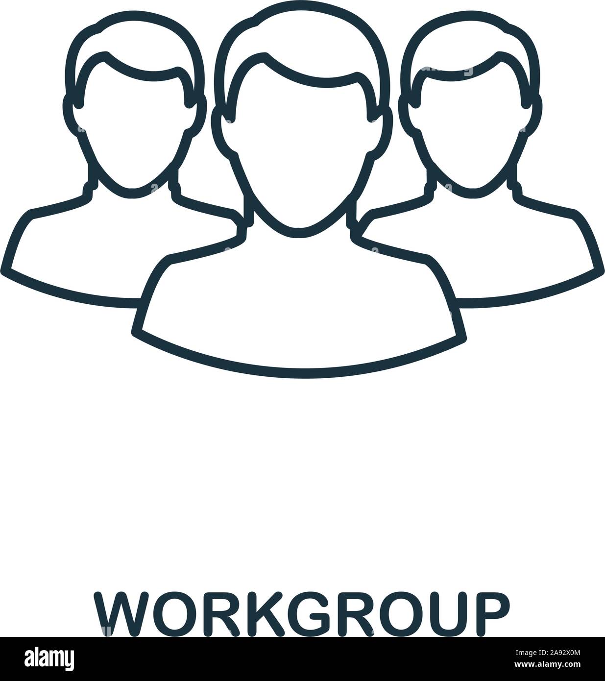 Workgroup icon outline style. Thin line creative Workgroup icon for ...