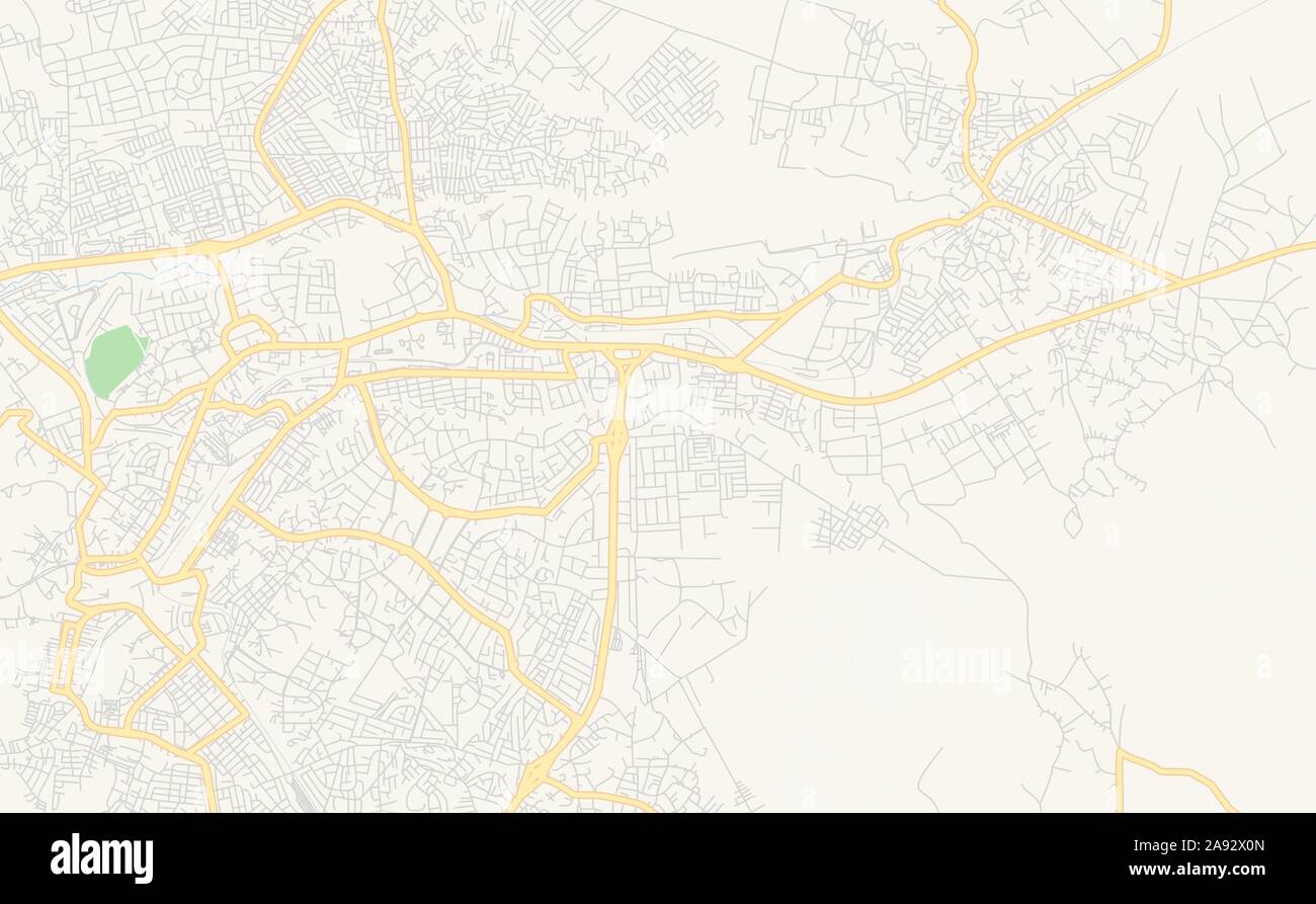 Printable street map of Enugu, Nigeria. Map template for business use ...