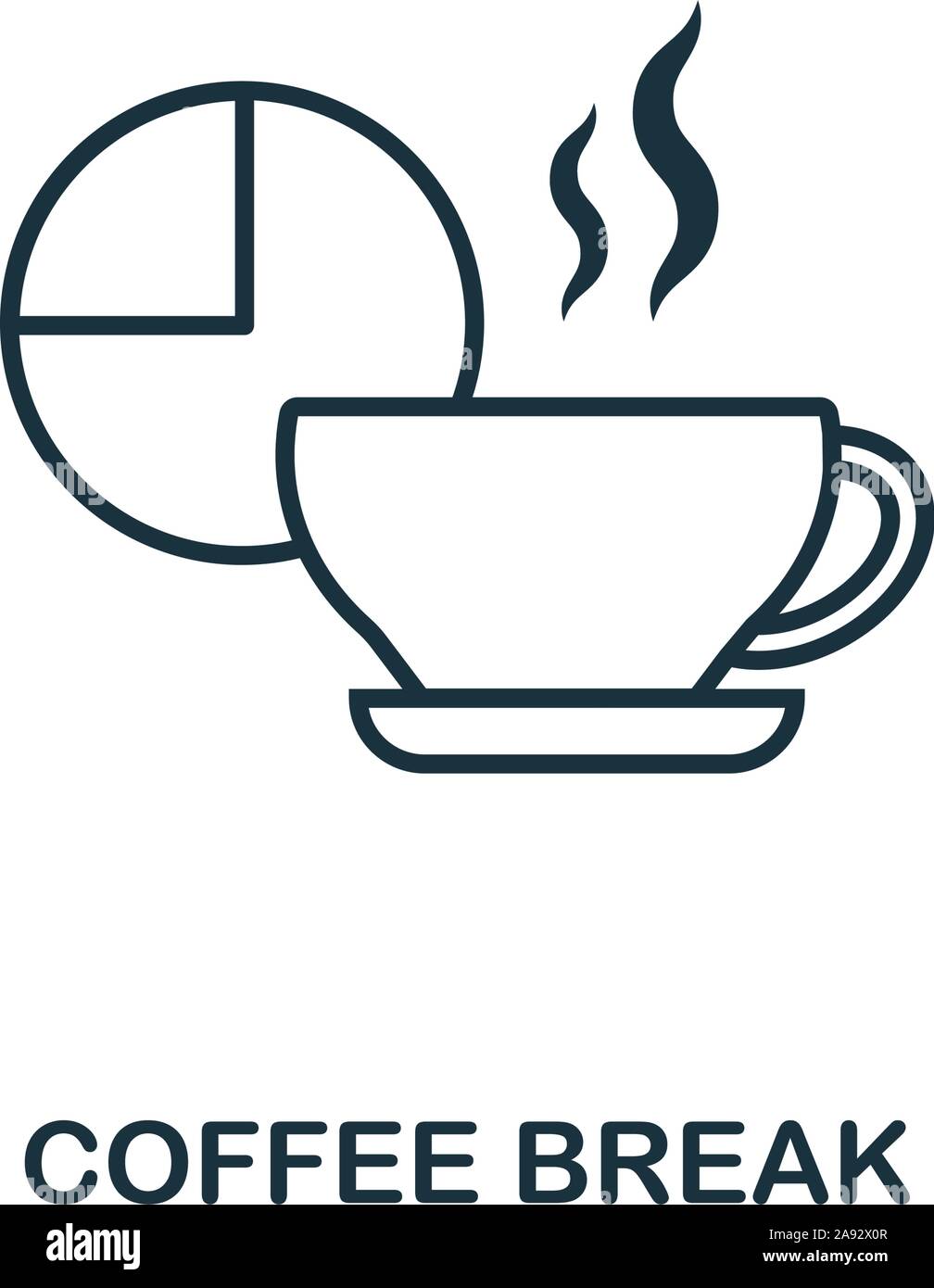Coffee Break icon outline style. Thin line creative Coffee Break icon ...