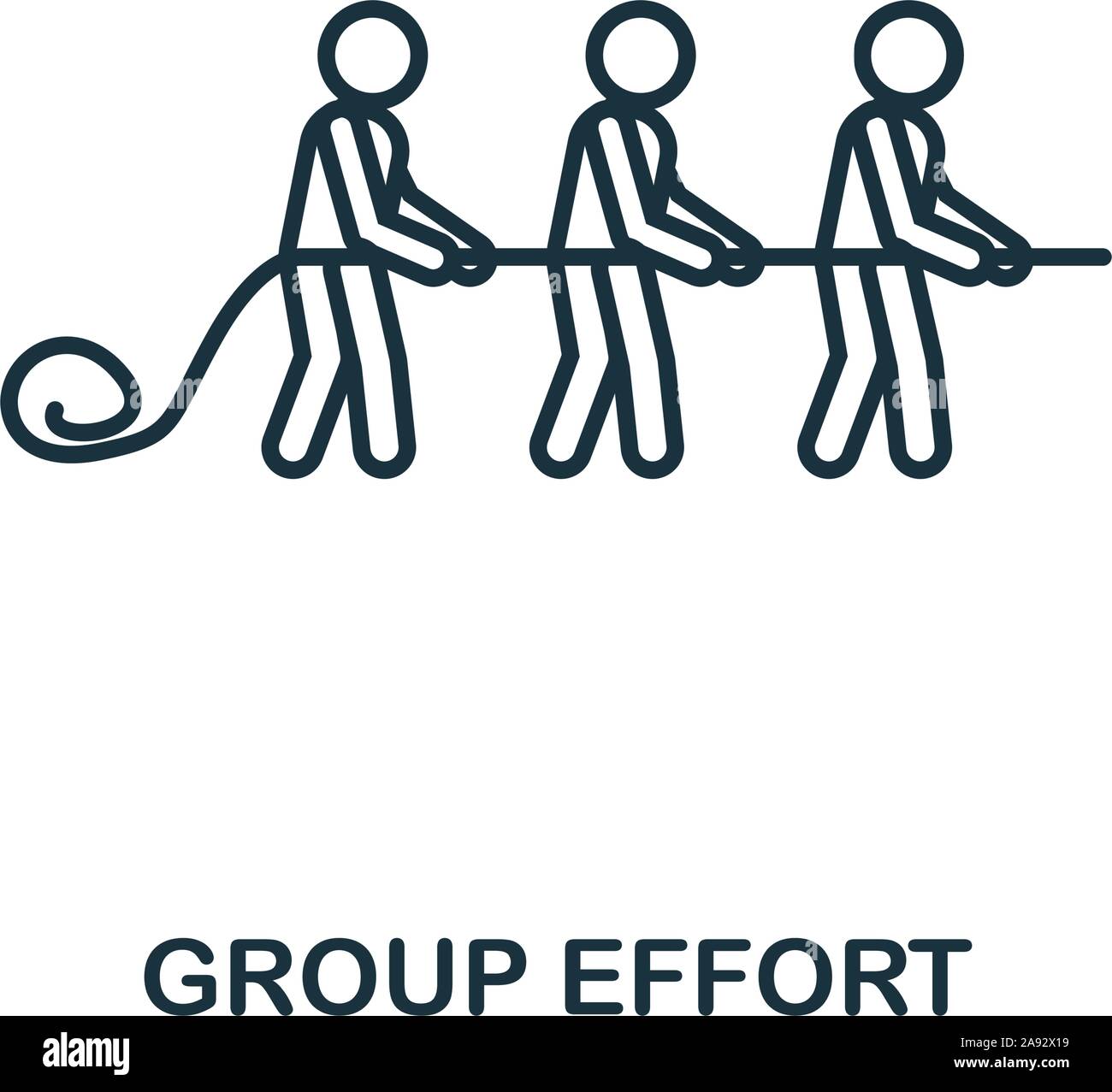 Group Effort icon outline style. Thin line creative Group Effort icon ...
