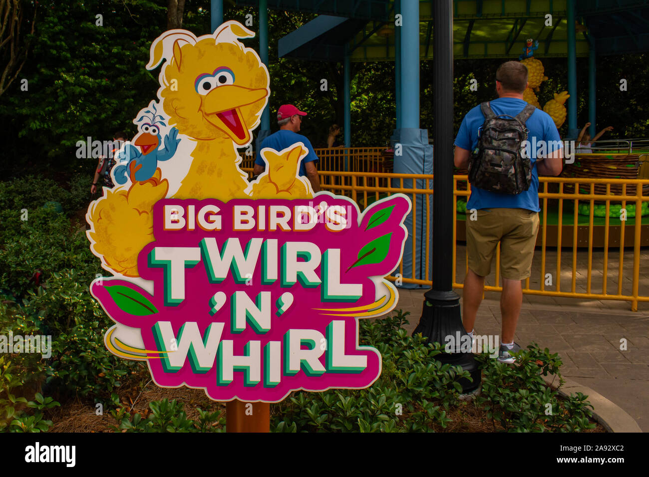 Orlando, Florida. November 06, 2019. Big Bird Twirl N Whirl sign at ...