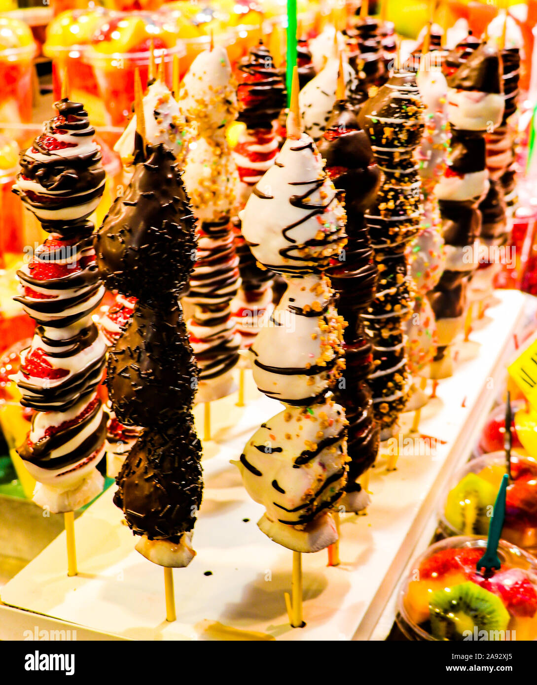sweets and other confectionery items for sale at the food market Stock ...