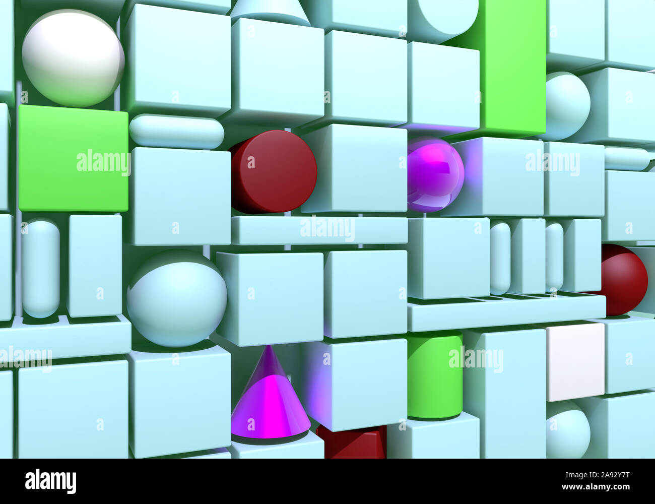 Abstract background with wall of multiple 3d shapes Stock Photo - Alamy