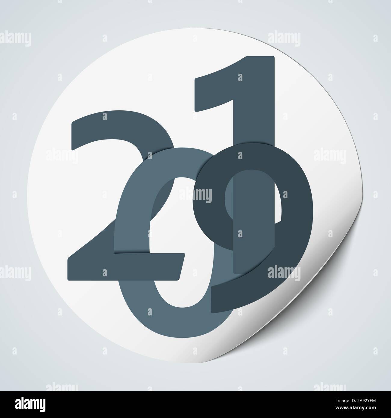 Geometric composition of the numbers of the new year 2019. Round ...