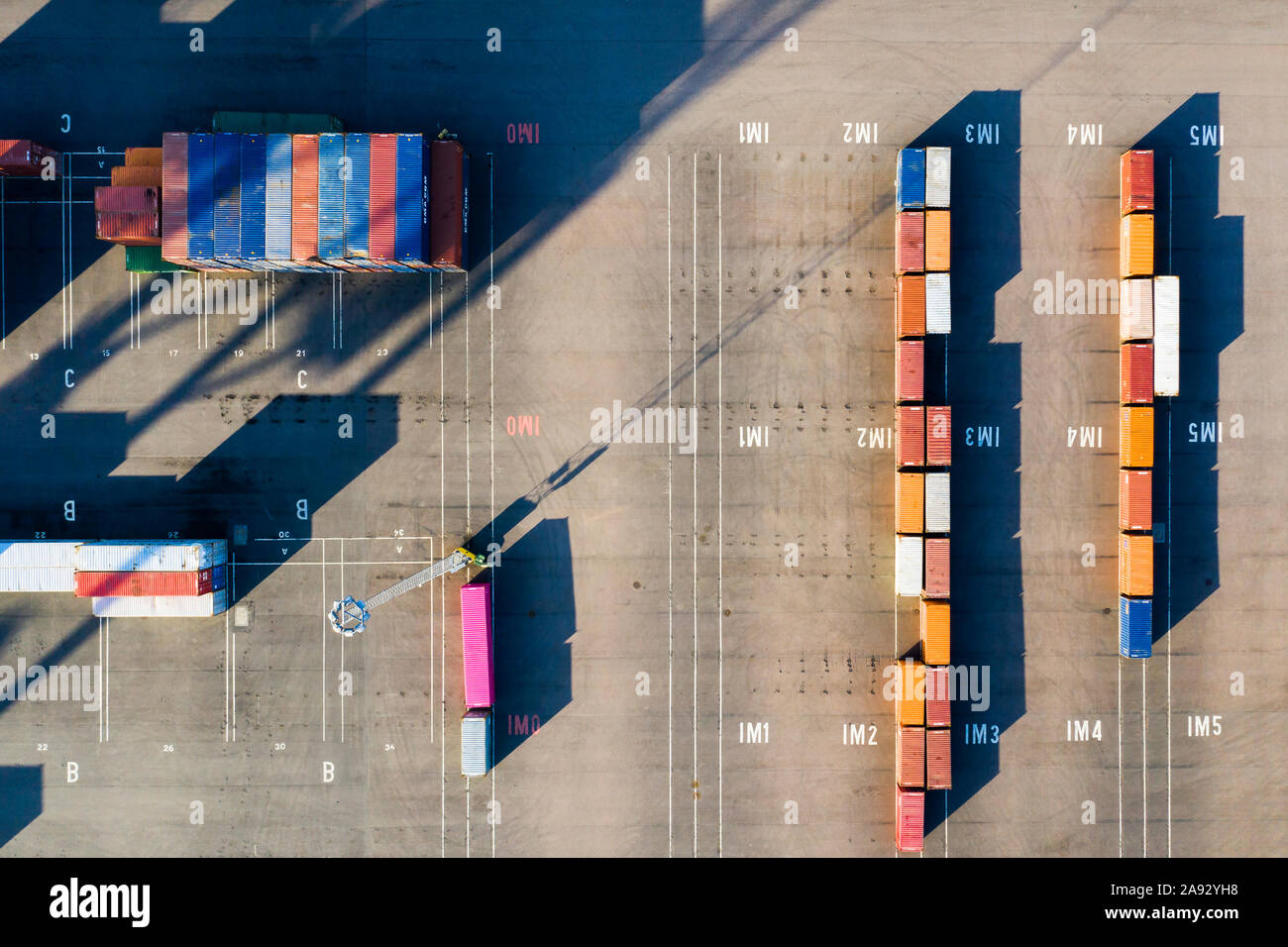 Aerial view of cargo containers Stock Photo - Alamy