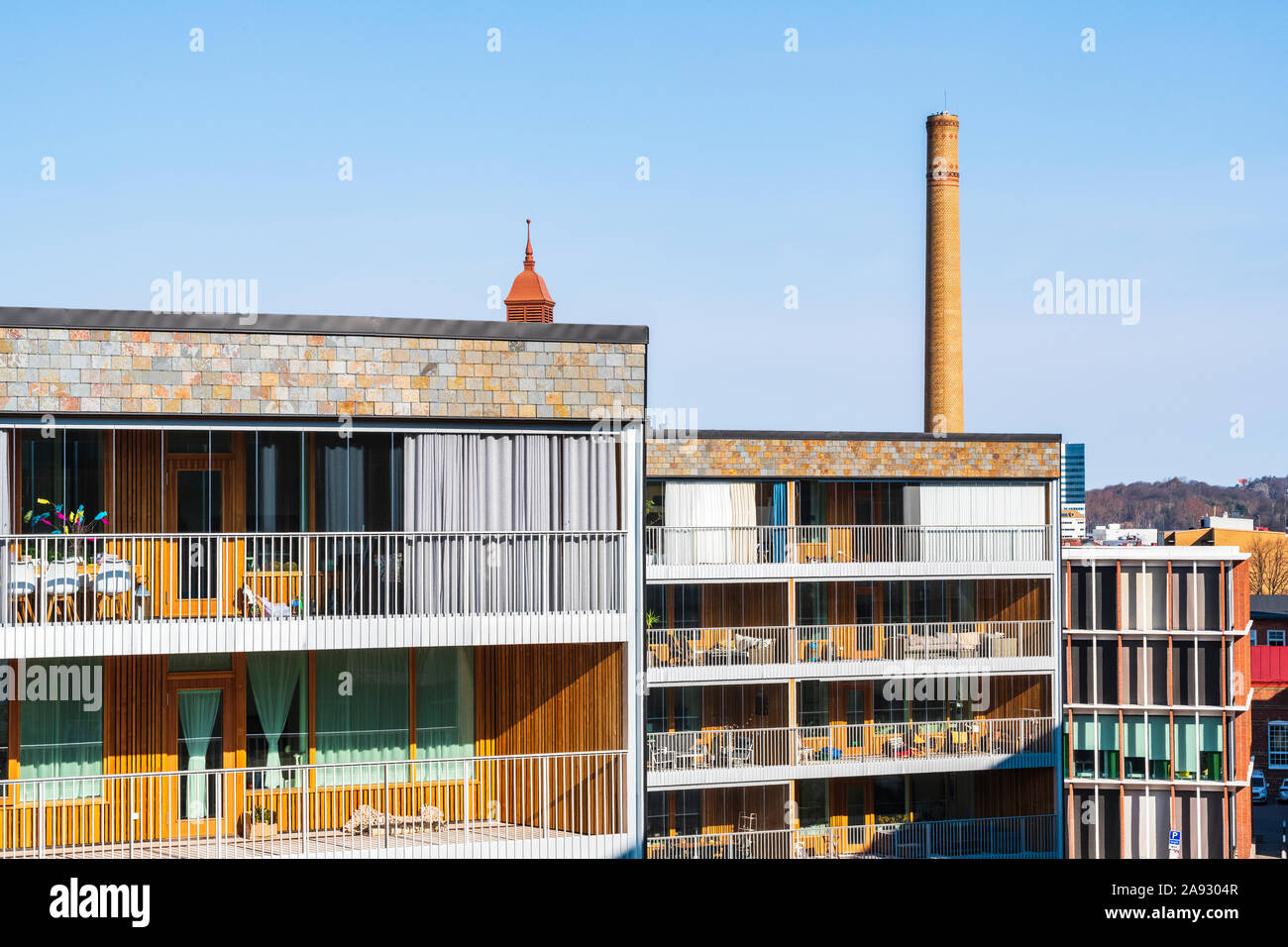 View of block of flats Stock Photo - Alamy
