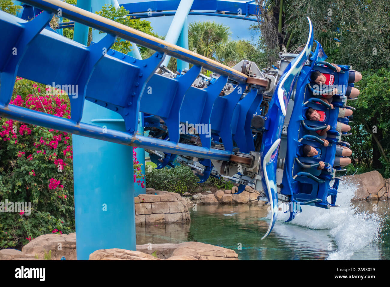 Orlando, Florida. November 06, 2019. People enjoying Manta Ray roller ...