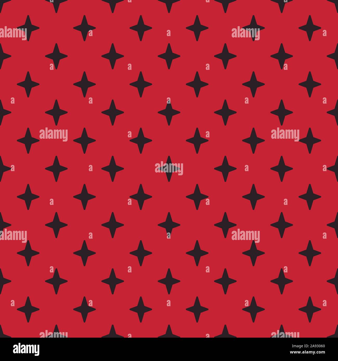 New modern four pointed star seamless pattern vector background. Red ...