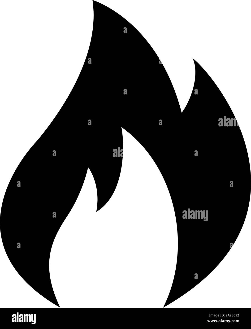 Black fire blaze vector icon graphics design illustration Stock Vector ...