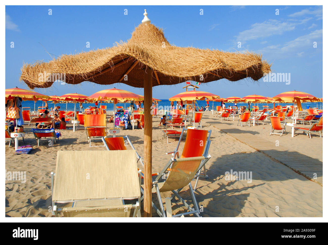 Colorful beach umbrellas Stock Photo - Alamy