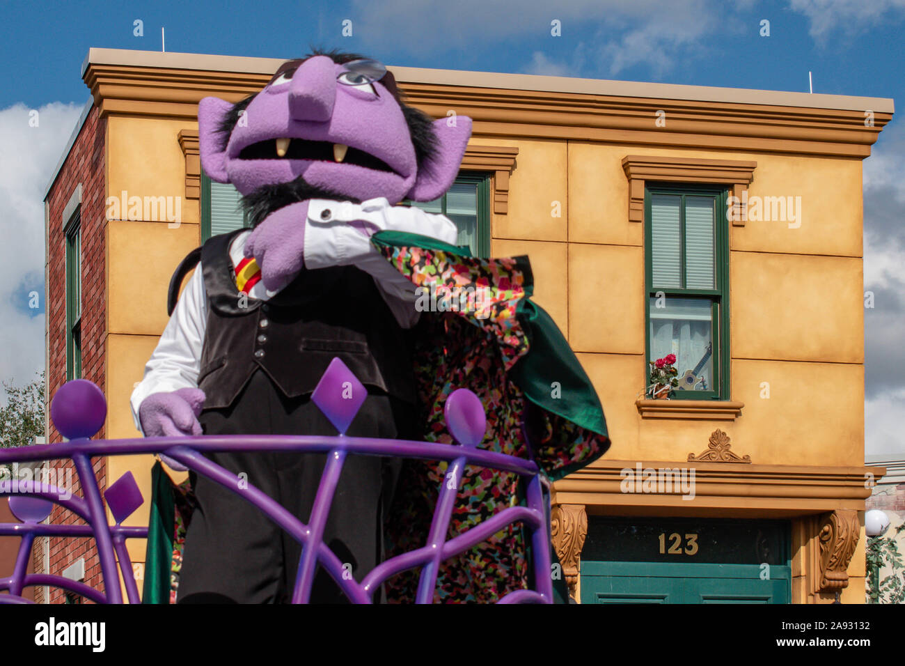 Orlando, Florida November 09, 2019. Count von Count in Sesame Street ...