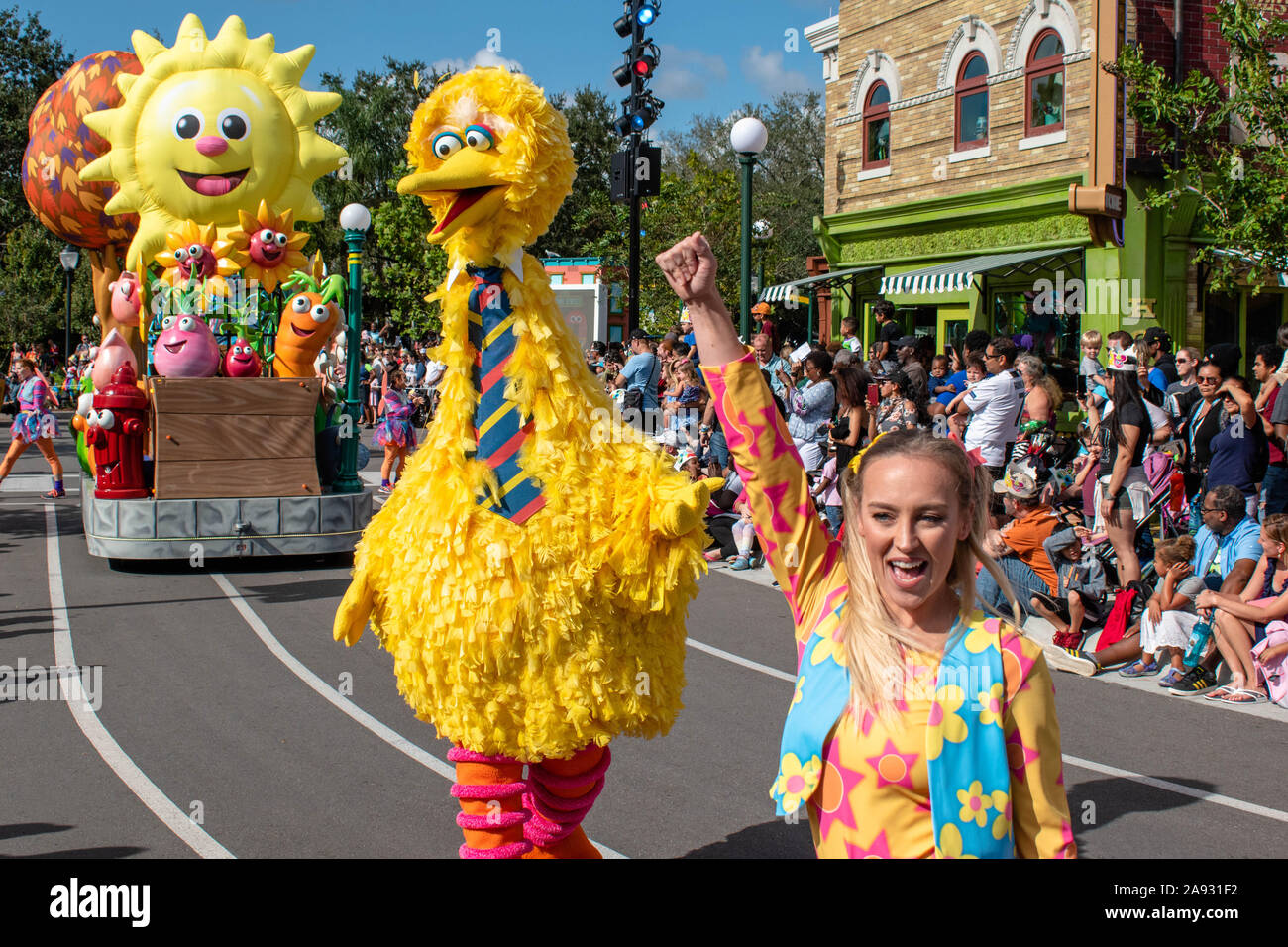 Orlando, Florida November 09, 2019. Big Bird and dancers in Sesame ...