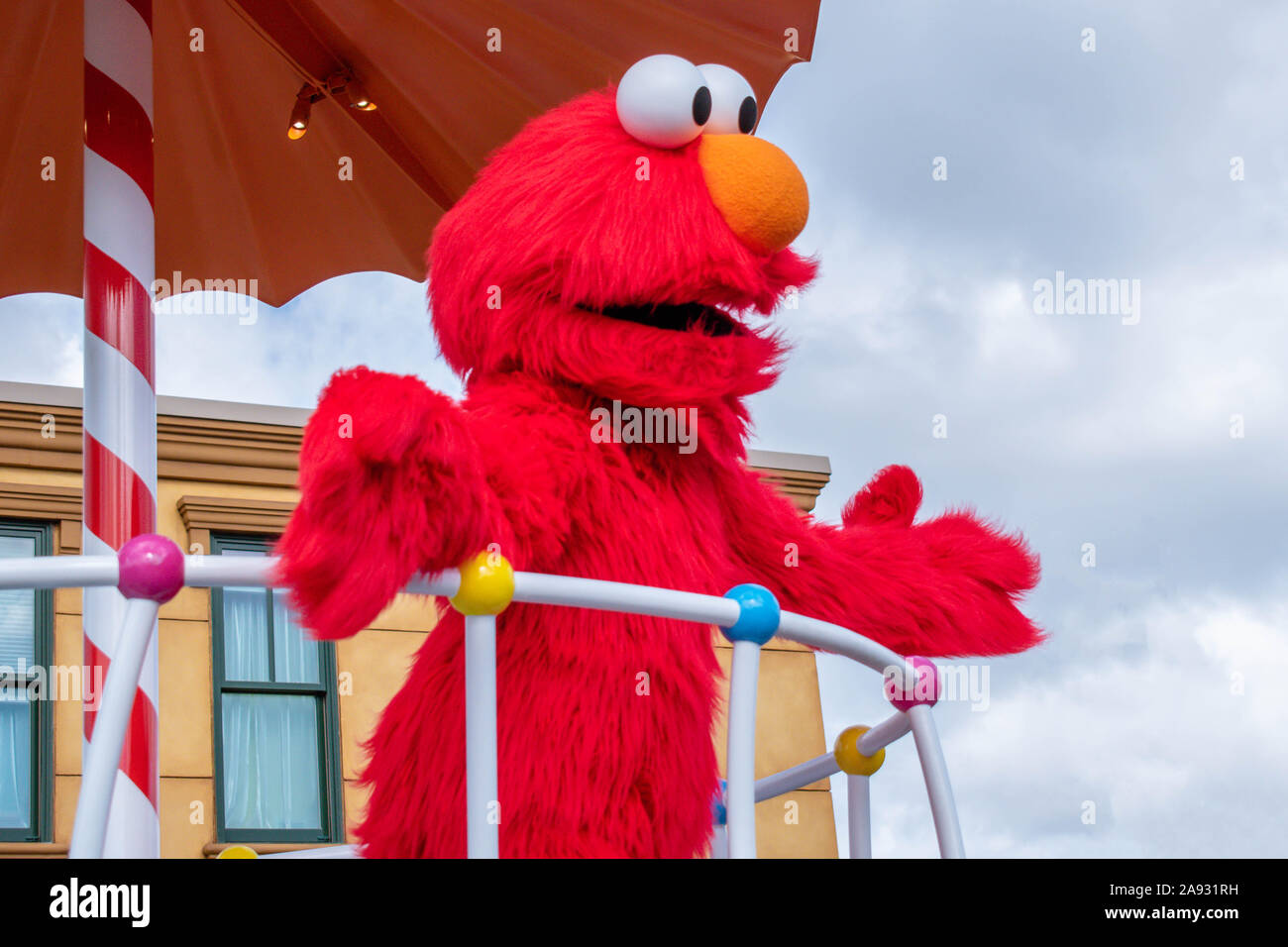 Orlando, Florida November 09, 2019. Elmo in Sesame Street Party Parade ...