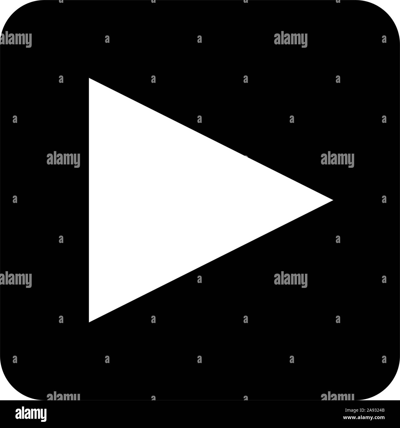 Black play icon vector or Media player start button Stock Vector Image ...