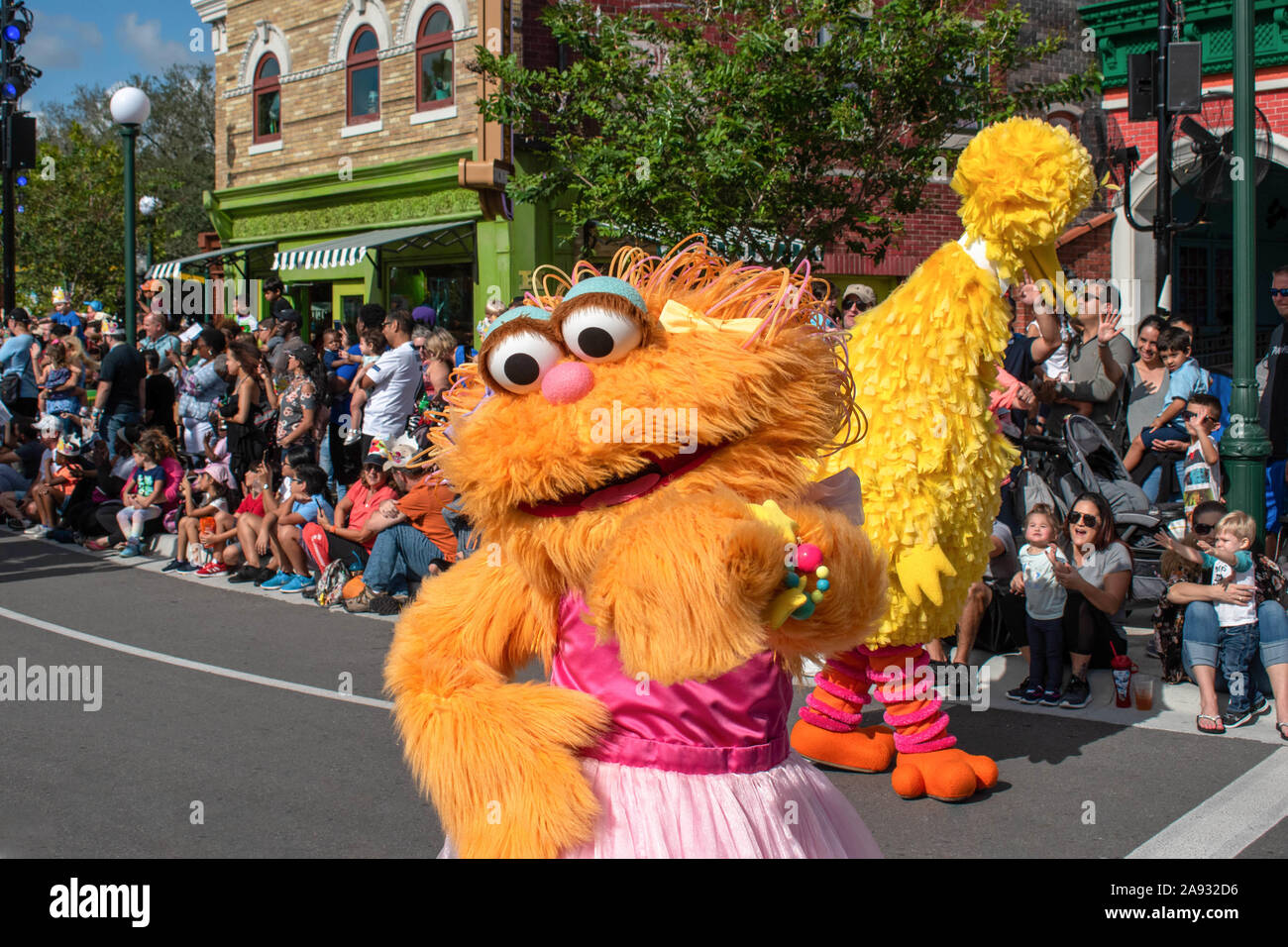 Orlando, Florida November 09, 2019. Zoe and Big Bird in Sesame Street ...