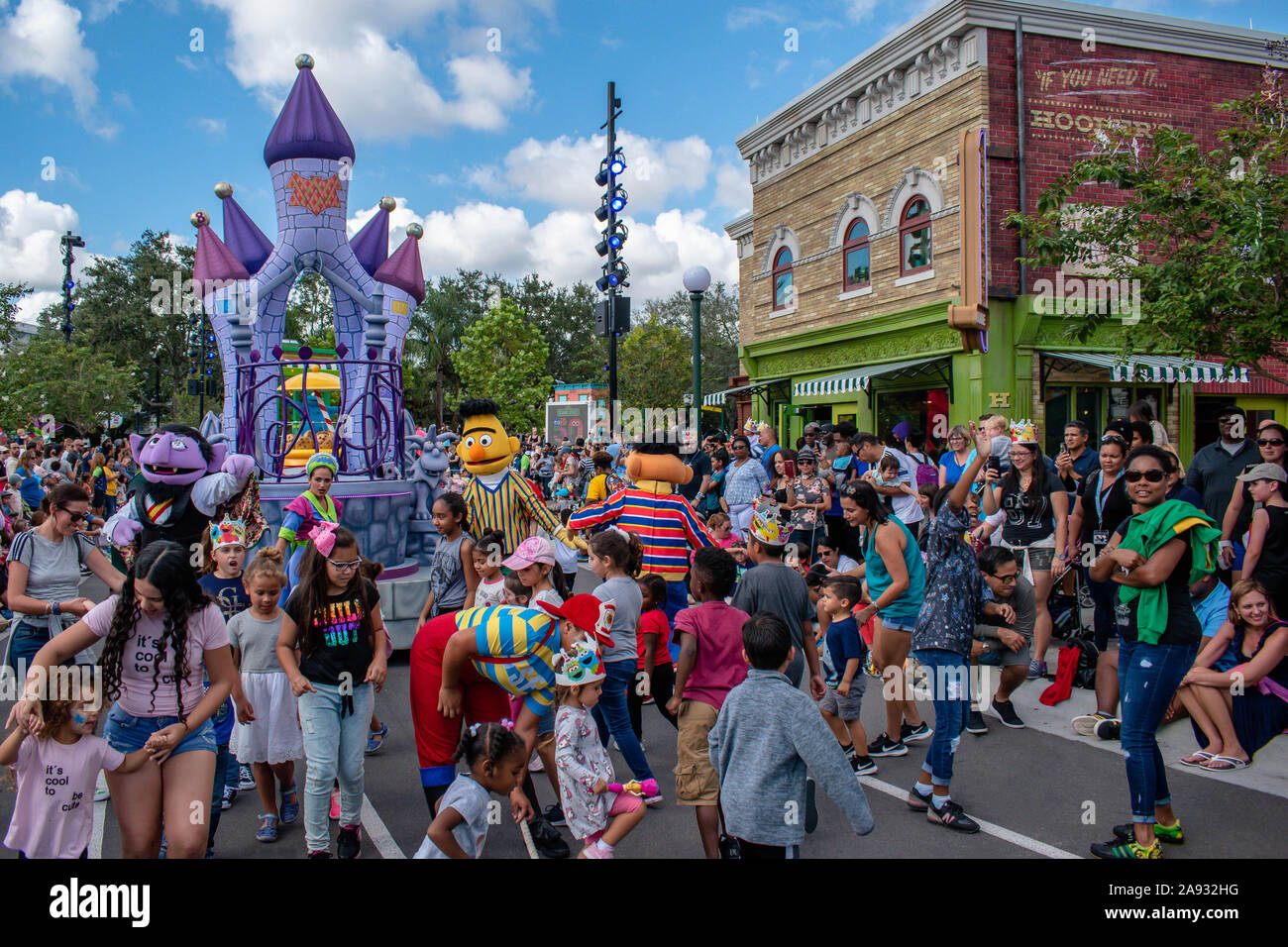 Orlando, Florida November 09, 2019. Bert and Count Von Count dance with ...