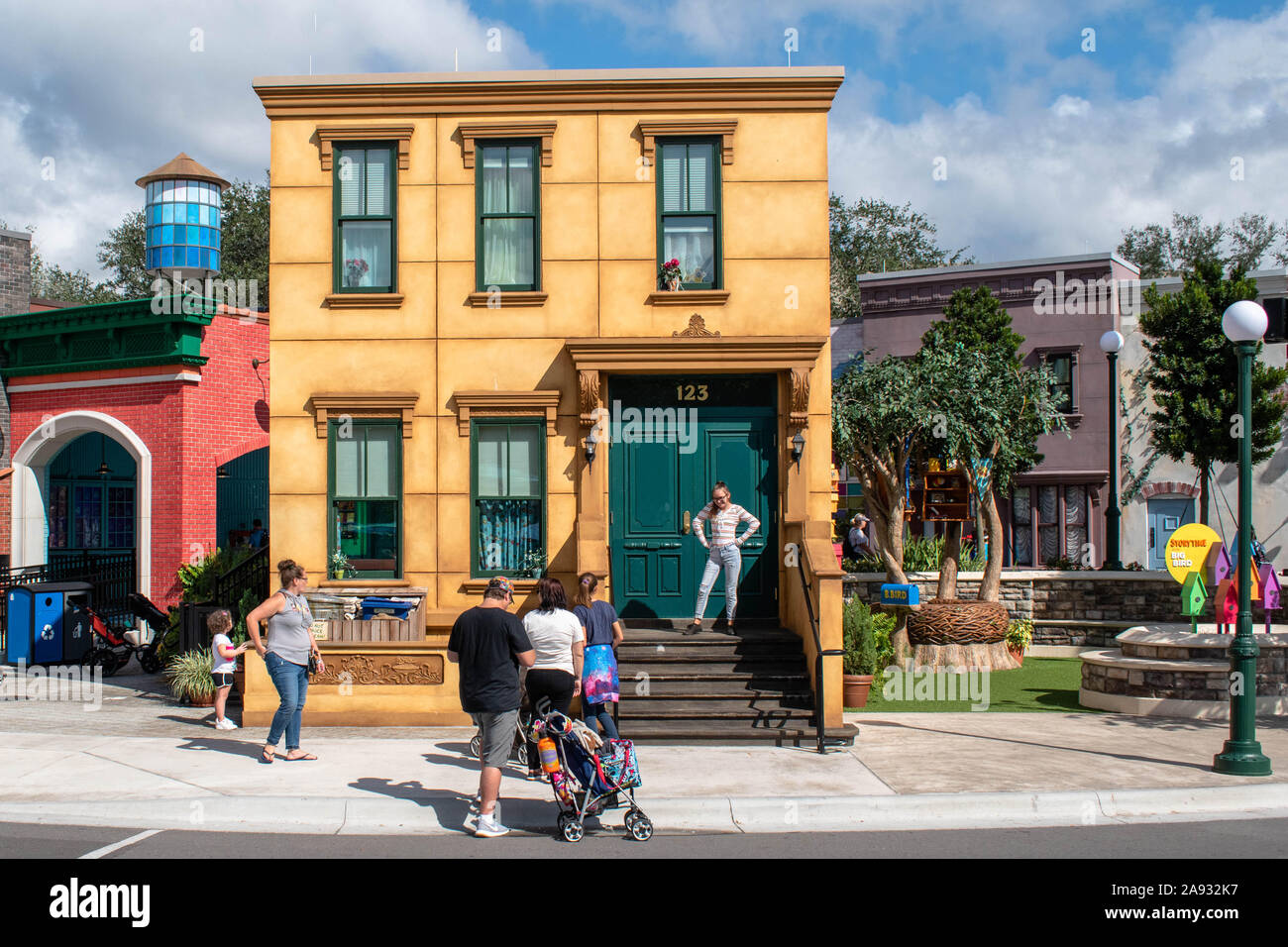 Orlando, Florida. November 09, 2019. Girl posing in colorful building ...
