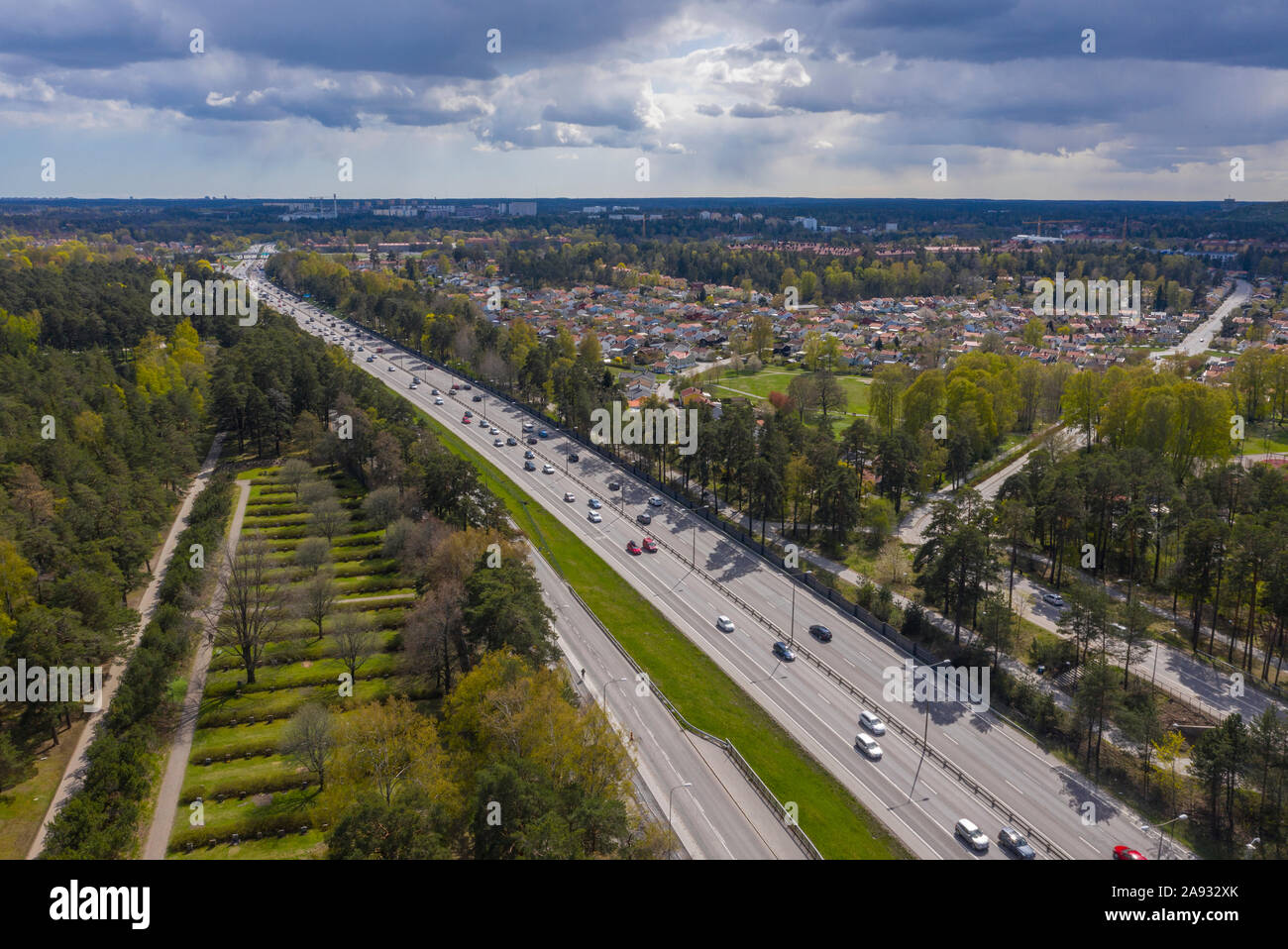 Aerial view of road Stock Photo - Alamy