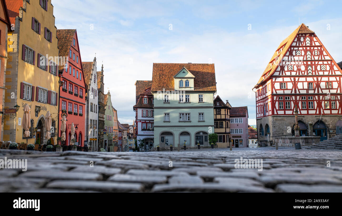 Town square with old buildings Stock Photo - Alamy