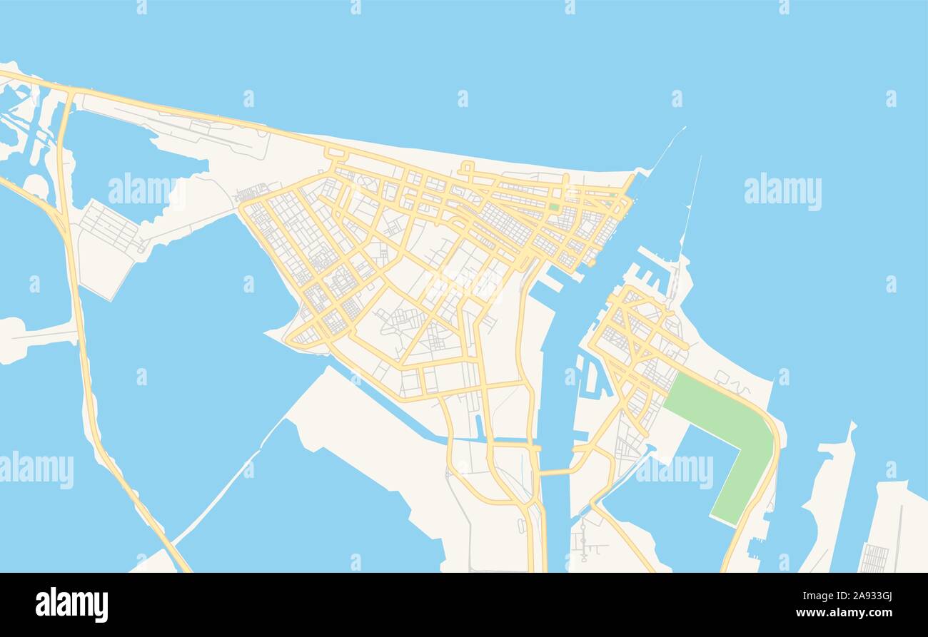 Printable street map of Port Said, Egypt. Map template for business use ...