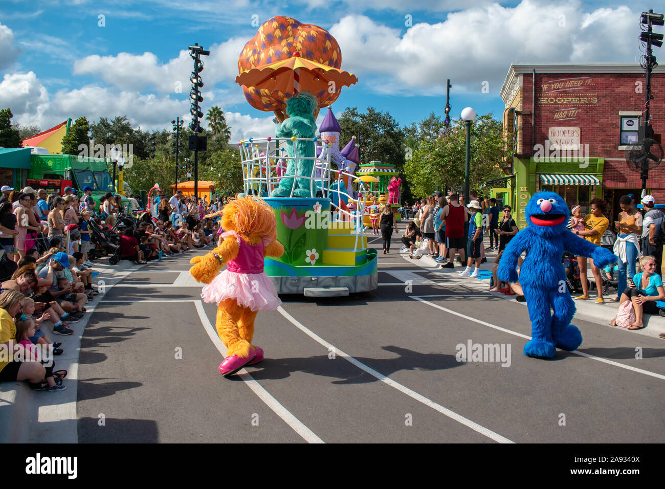 Orlando, Florida. November 06, 2019. Zoe and Grover in Sesame Street ...