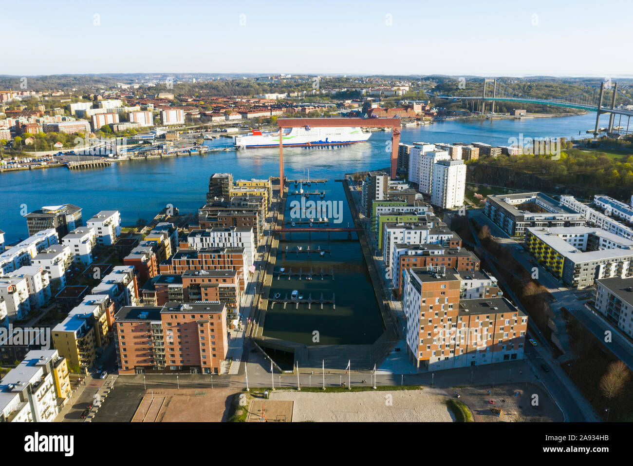 Blocks of flats at sea Stock Photo - Alamy