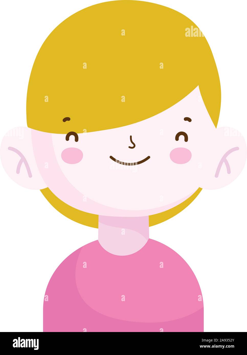 cute little girl portrait cartoon, children vector illustration Stock ...