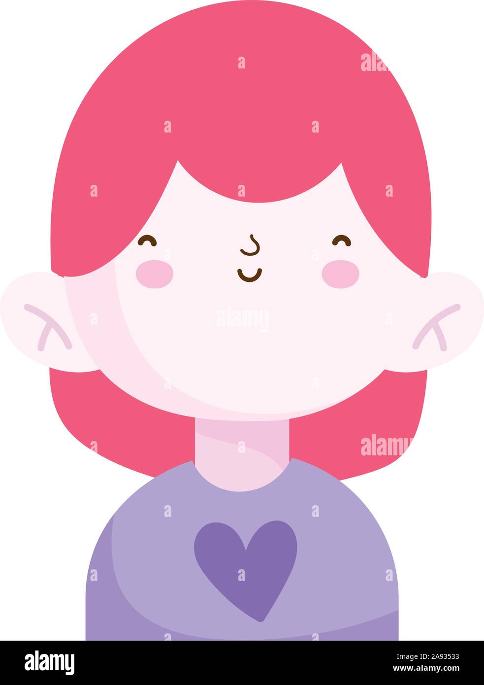 cute little girl portrait cartoon, children vector illustration Stock ...